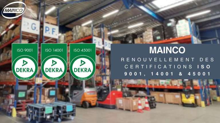MAINCO : Renouvellement de nos certifications ISO 9001, 14001 et 45001 - AXIOM GROUP